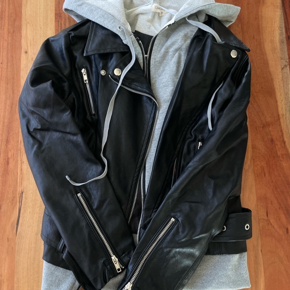 Clover Jane | Jackets & Coats | Clover Jane Faux Leather Jacket With ...